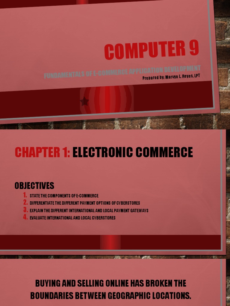 Computer 9: Fundamentals of E-Commerc E Application Development | PDF ...