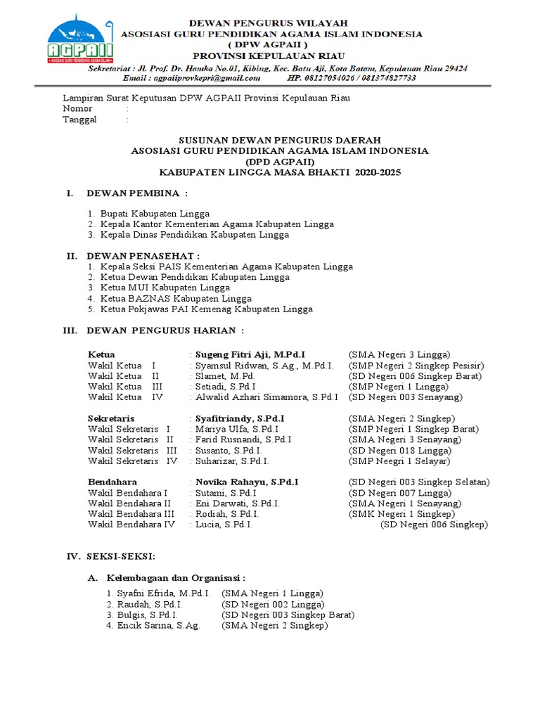 Struktur DPD Agpaii | PDF