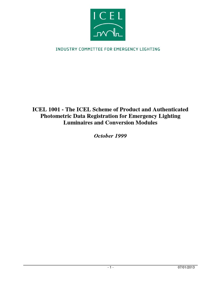 Icel 1001 Luminaire Registration Scheme 6 12 10 PDF 1360755409 | PDF ...