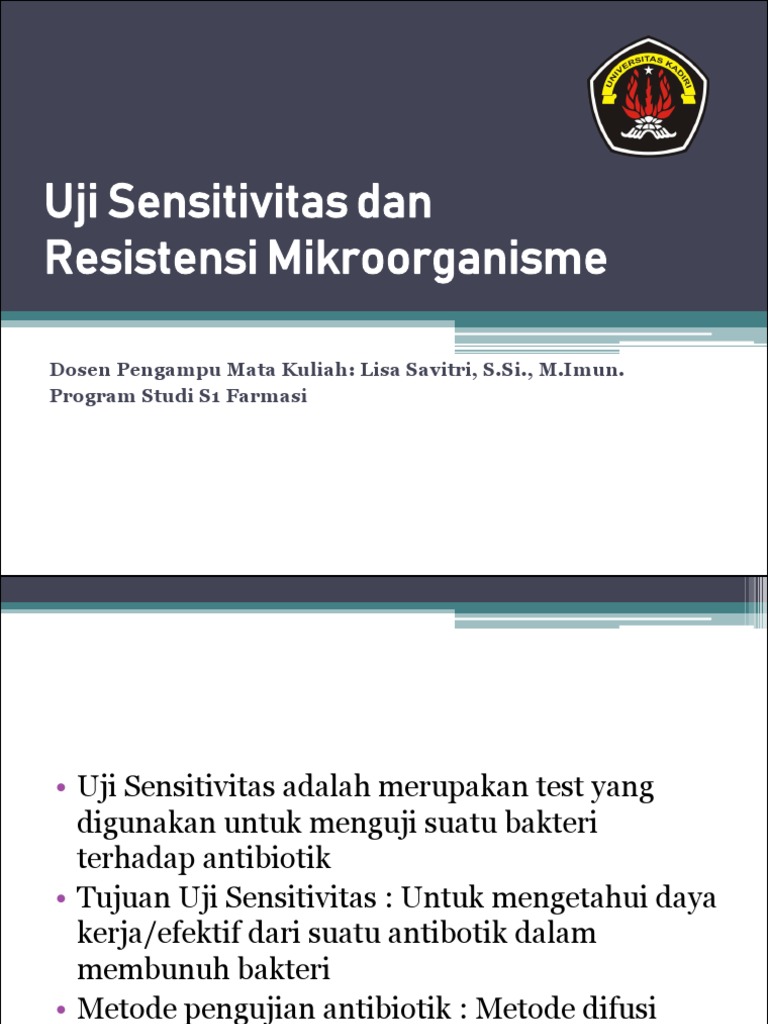 13 Uji Sensitivitas Dan Resistensi Mikroorganisme | PDF