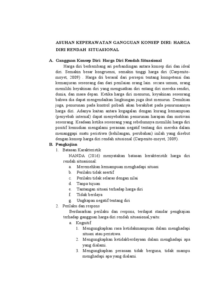 Asuhan Keperawatan Harga Diri Rendah | PDF