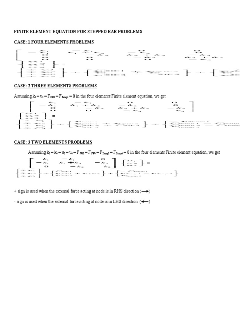 Finite Element Equation For Stepped Bar Problems Case: 1 Four Elements Problems | Download Free ...