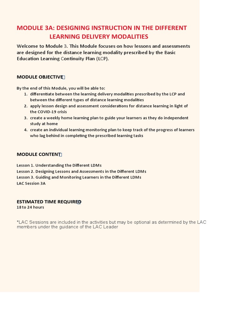 MODULE 3A Activity Answers | PDF | Educational Assessment | Distance ...