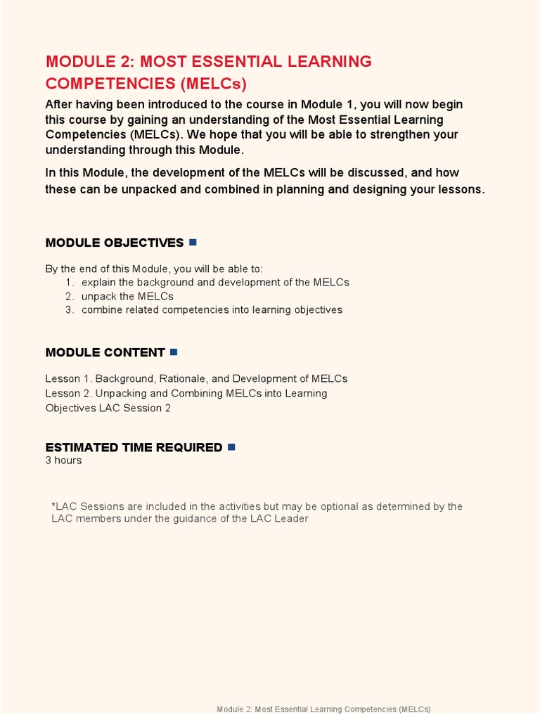 LDM2 Module 2 - Most Essential Learning Competencies2 FINAL | PDF | Curriculum | Question