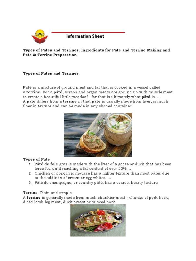 Types of Pâtés and Terrines Explained | PDF | Dough | Food And Drink