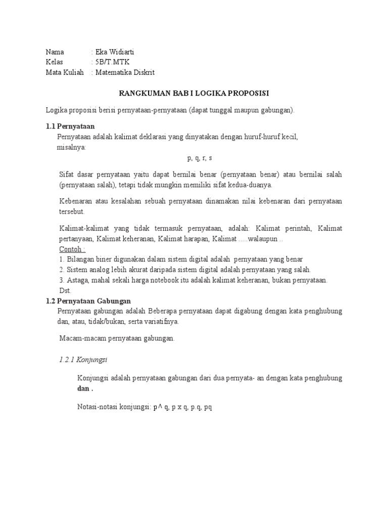 Logika Proposisi | PDF