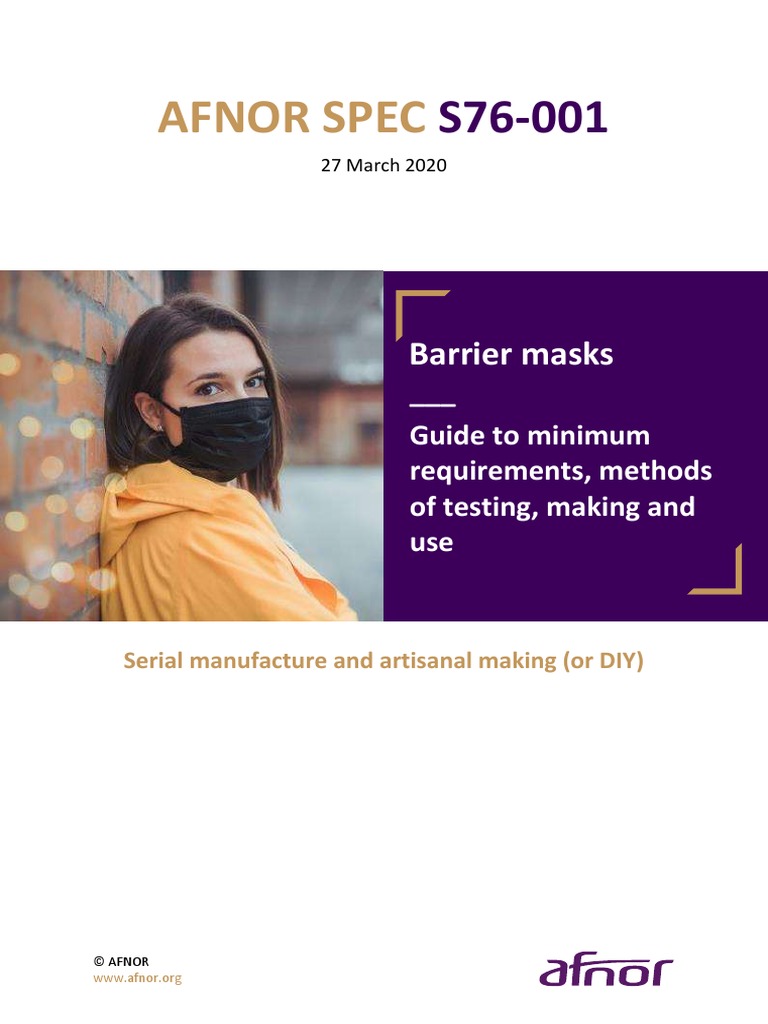 Afnor Spec: Barrier Masks | PDF | Nature