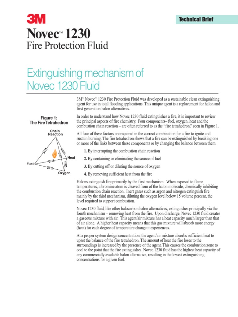 Novec 1230: Extinguishing Mechanism of Novec 1230 Fluid | PDF | Fires ...