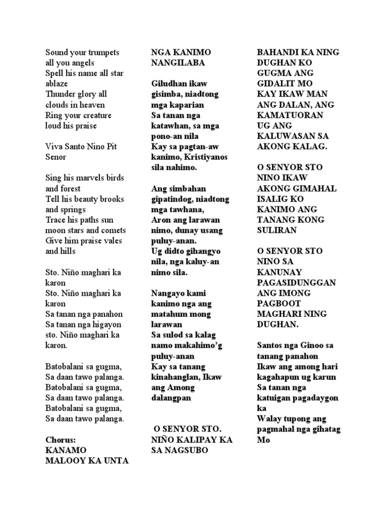 Santo Nino Songs | PDF