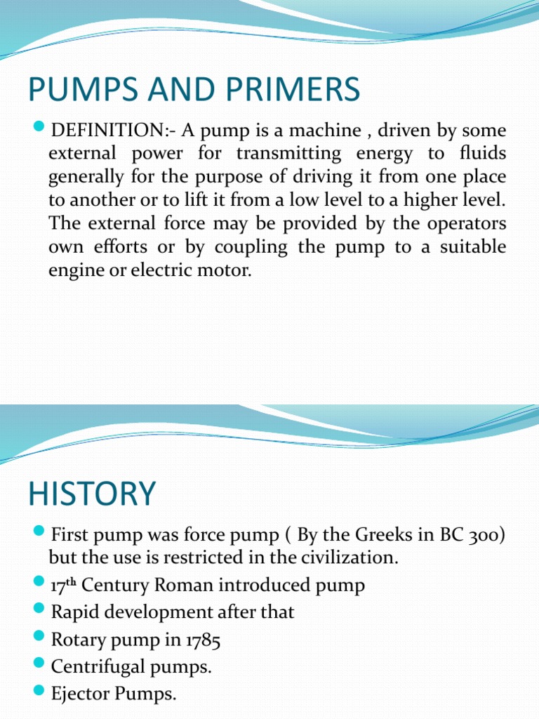 Pumps and Primers | PDF | Pump | Engines