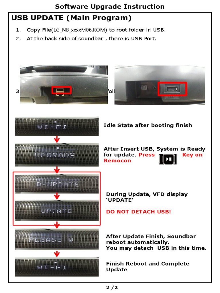 Soundbar USB Software Update Guide | PDF