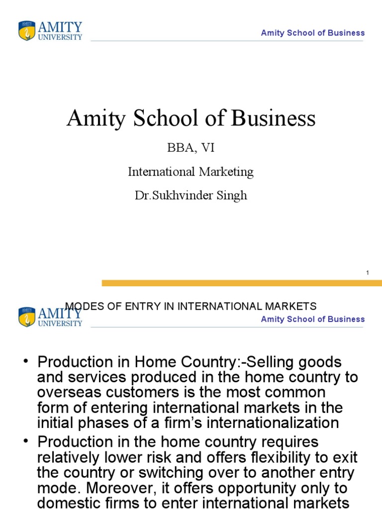 International Market Entry Mode | PDF | Exports | Outsourcing
