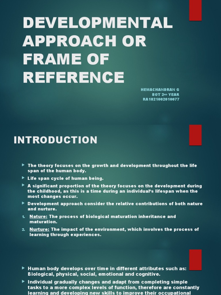 Developmental Approach or Frame of Reference | PDF | Occupational ...