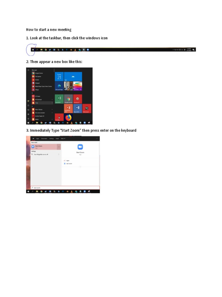 How To Start A New Meeting 1. Look at The Taskbar, Then Click The ...