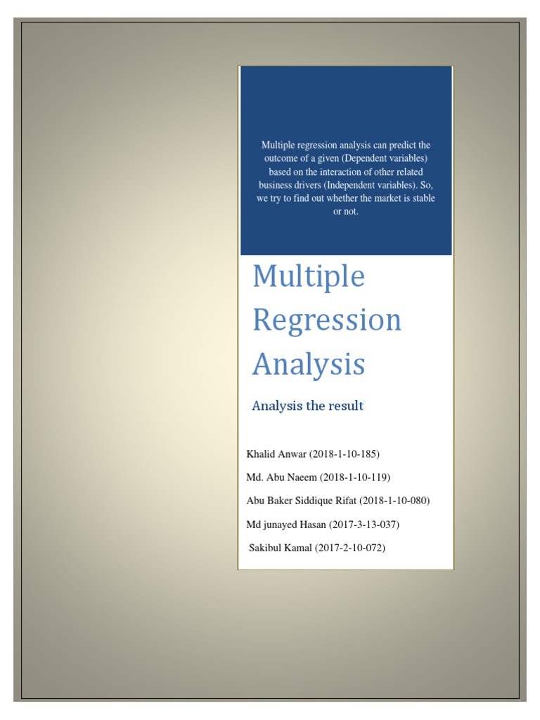 Multiple Regression Analysis | PDF | Multicollinearity | Heteroscedasticity