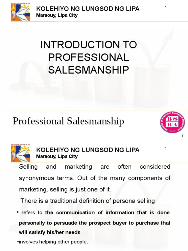 Introduction to Professional Salesmanship | PDF | Sales | Marketing