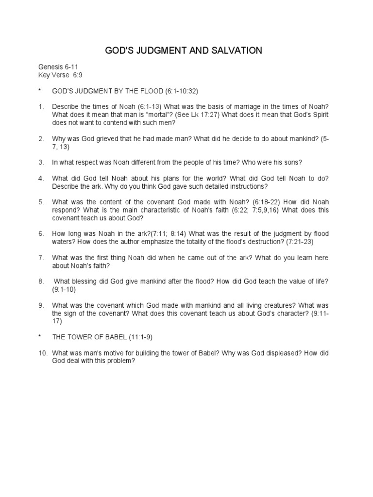 God'S Judgment and Salvation | PDF