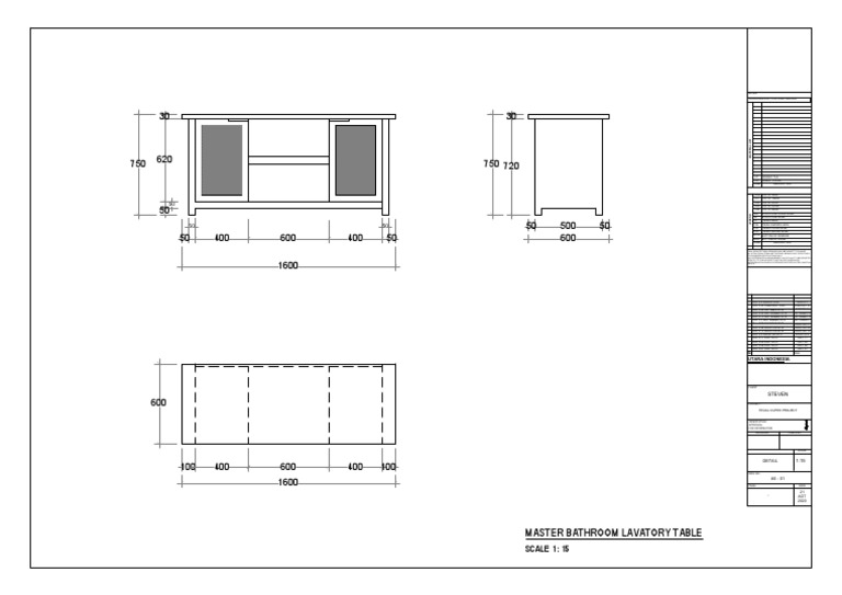 Master Bathroom Lavatory Table: Scale 1: 15 | PDF | Culture Of ...
