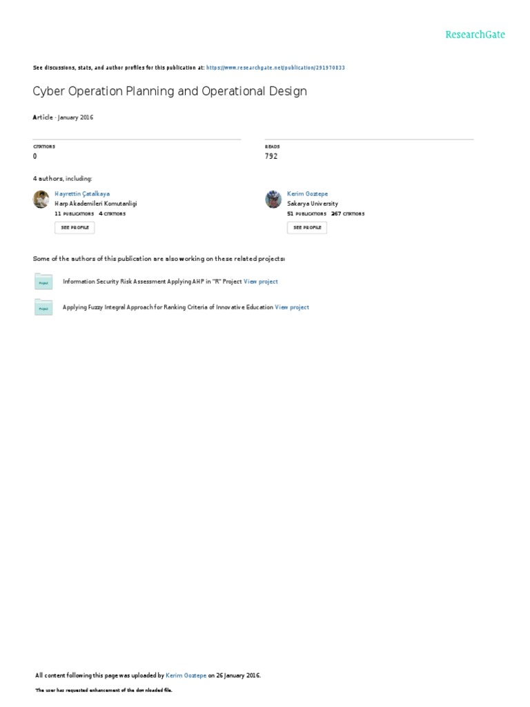 Cyber Operations and Planning PDF | PDF | Cyberwarfare | Security