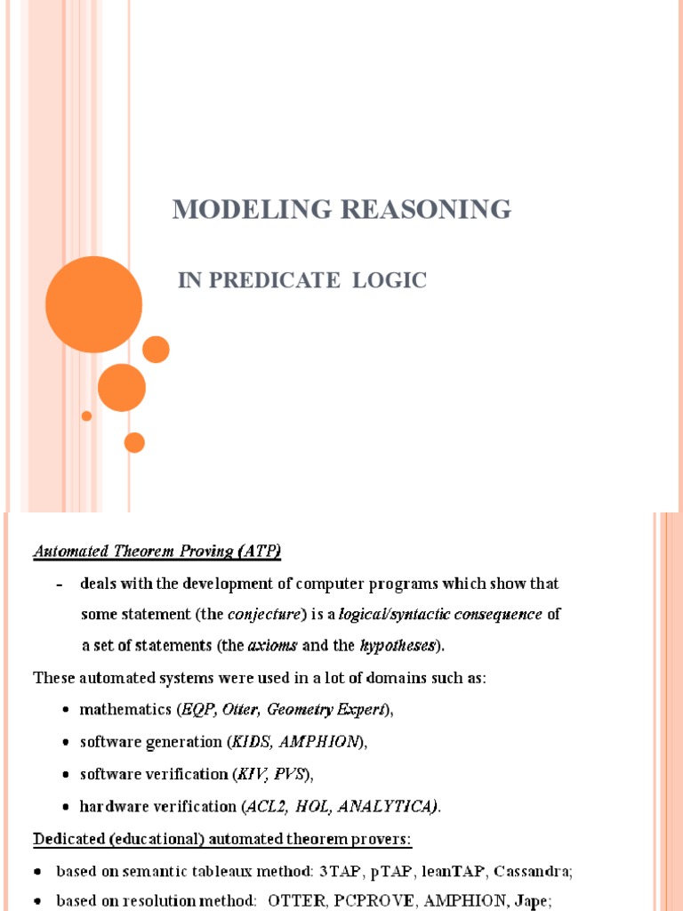 Modeling Reasoning: in Predicate Logic | PDF