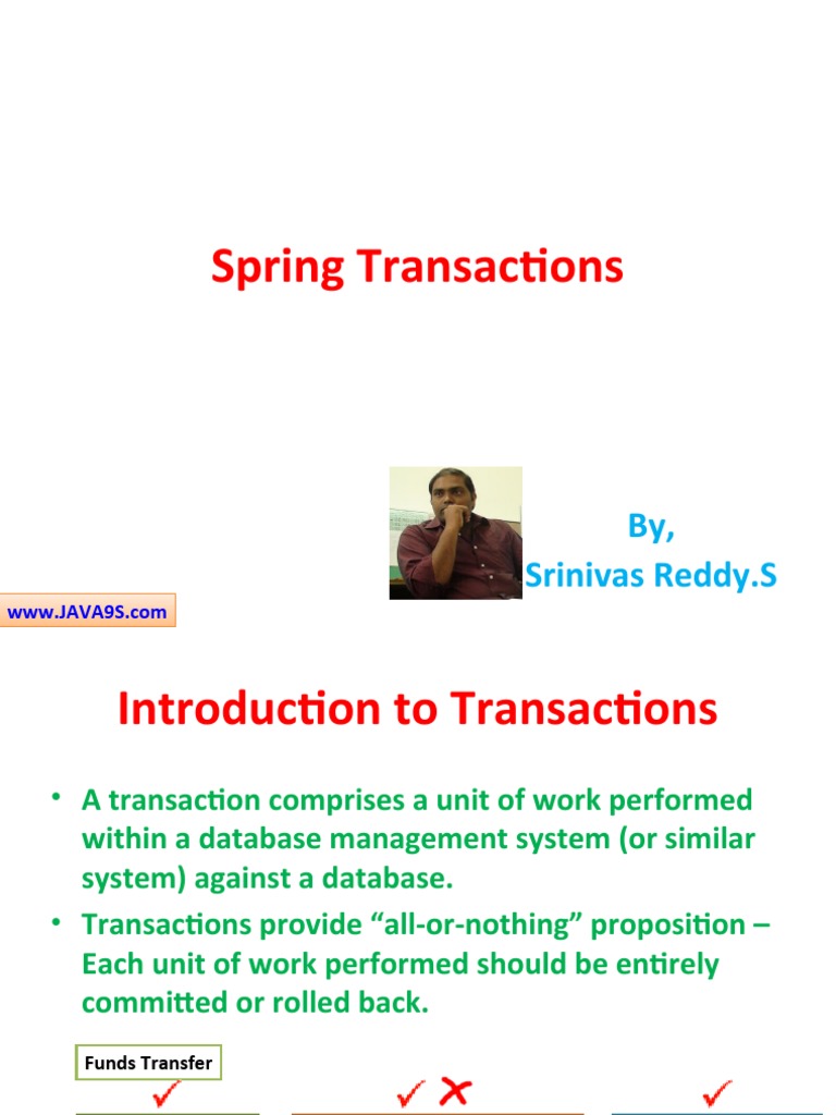 Spring Transactions: By, Srinivas Reddy.S | PDF | Database Transaction ...