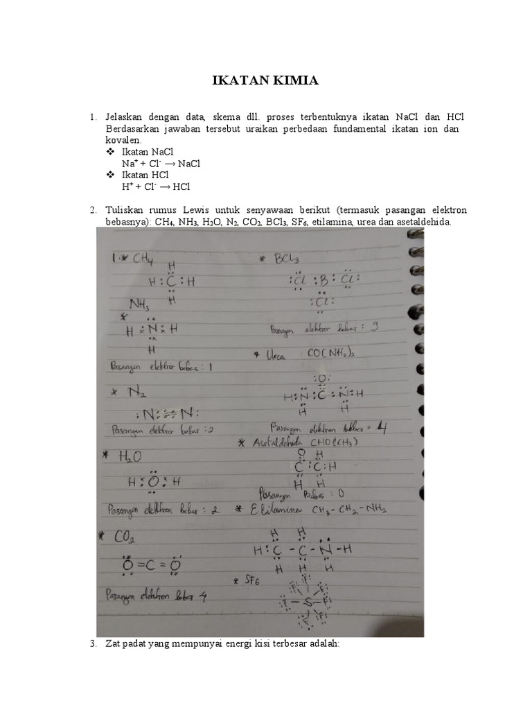 Proses dan Jenis Ikatan Kimia NaCl dan HCl | PDF