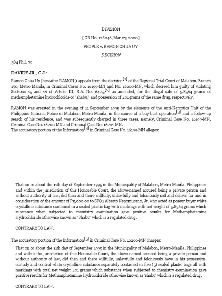 PEOPLE v. RAMON CHUA UY | PDF | Witness | Prosecutor