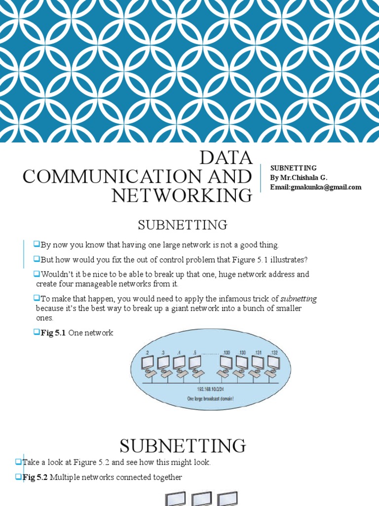 Data Communication and Networking: Subnetting by MR - Chishala G | PDF | Ip Address | Computer ...