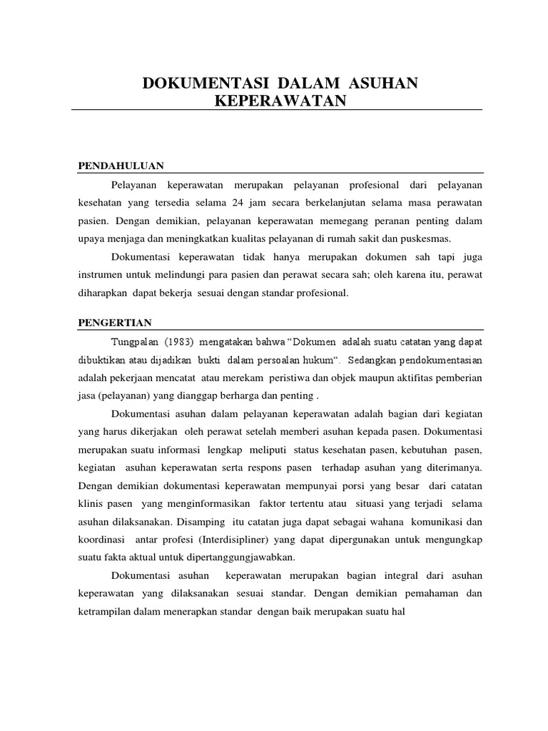 2.KDK - 2 - Dokumentasi Keperawatan | PDF