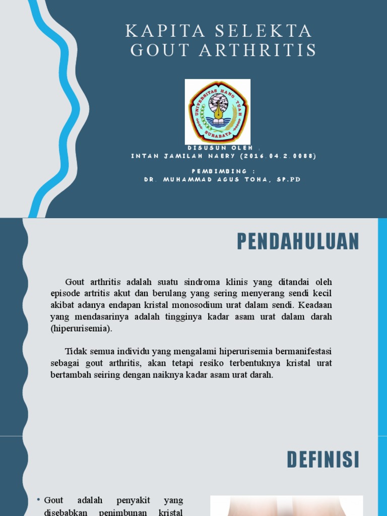 PPT Gout Arthritis | PDF