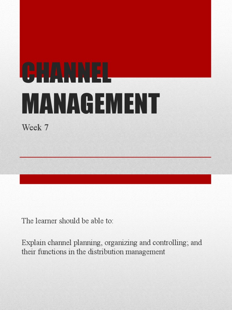 Channel Management Strategies Explained | PDF