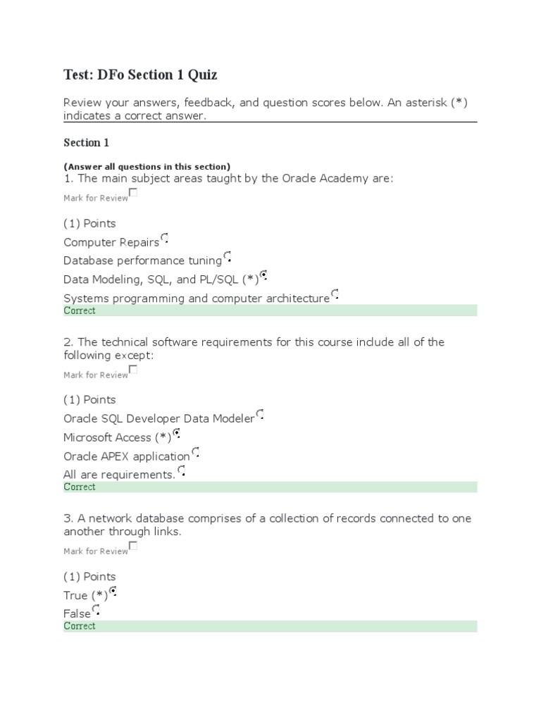 Quiz 1 - Dfo | PDF | Databases | Science And Technology