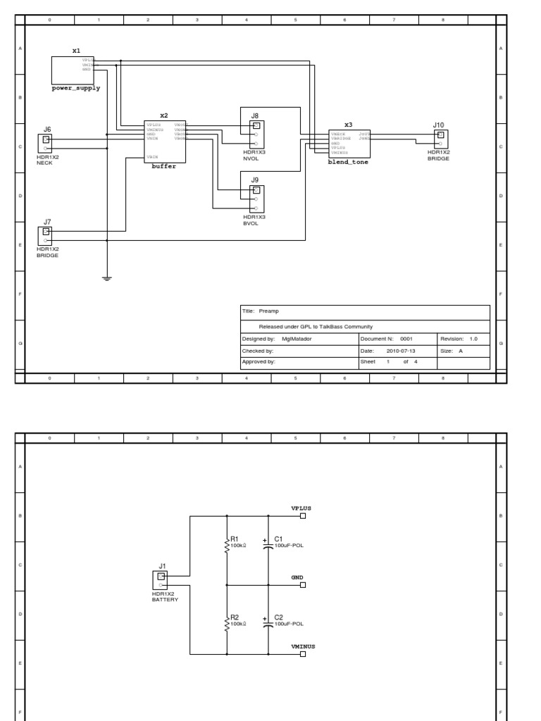 Preamp1 Schematics | PDF