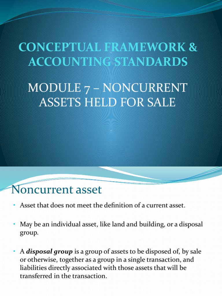 Noncurrent Assets Held for Sale Guide | PDF | Depreciation | Financial ...