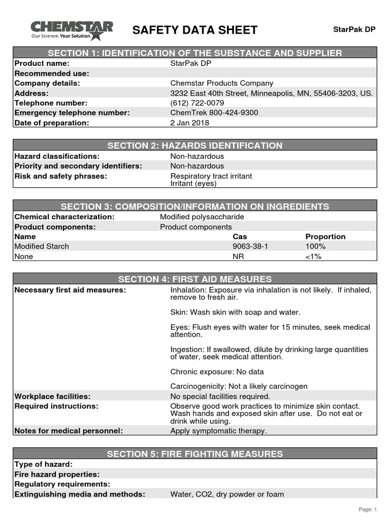 Safety Data Sheet: Section 1: Identification of The Substance and ...