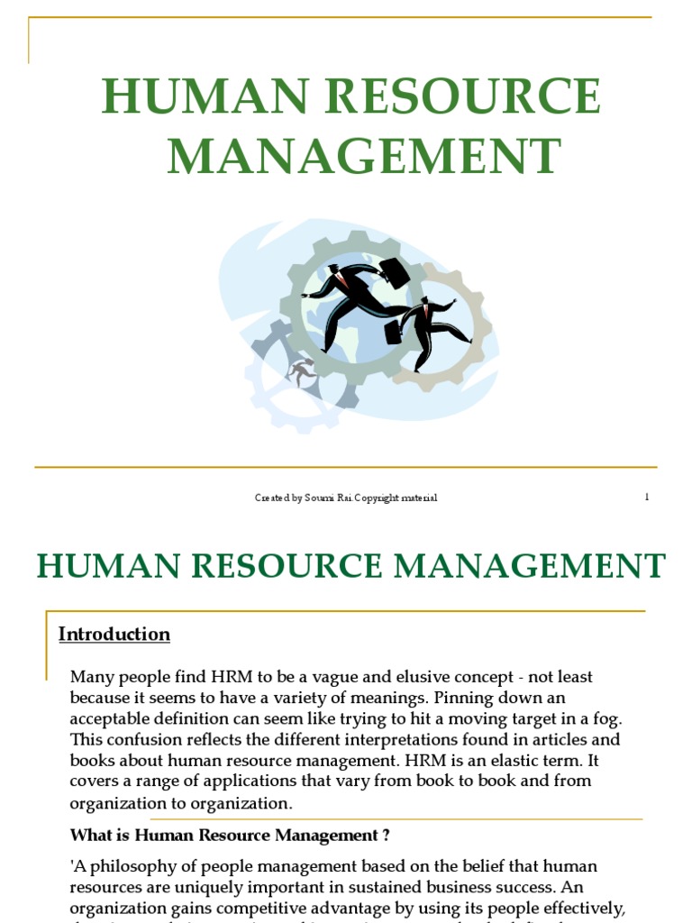 HRM Intro PDF | Download Free PDF | Human Resource Management | Human ...