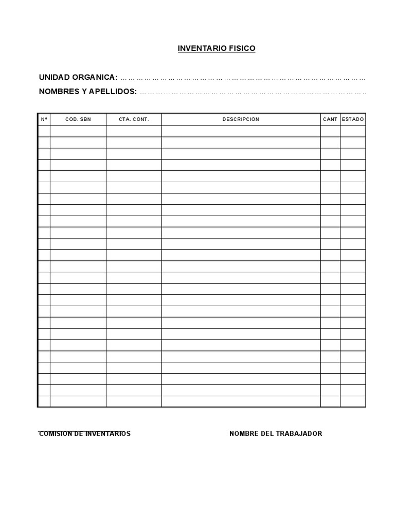 Formato de Inventario | PDF