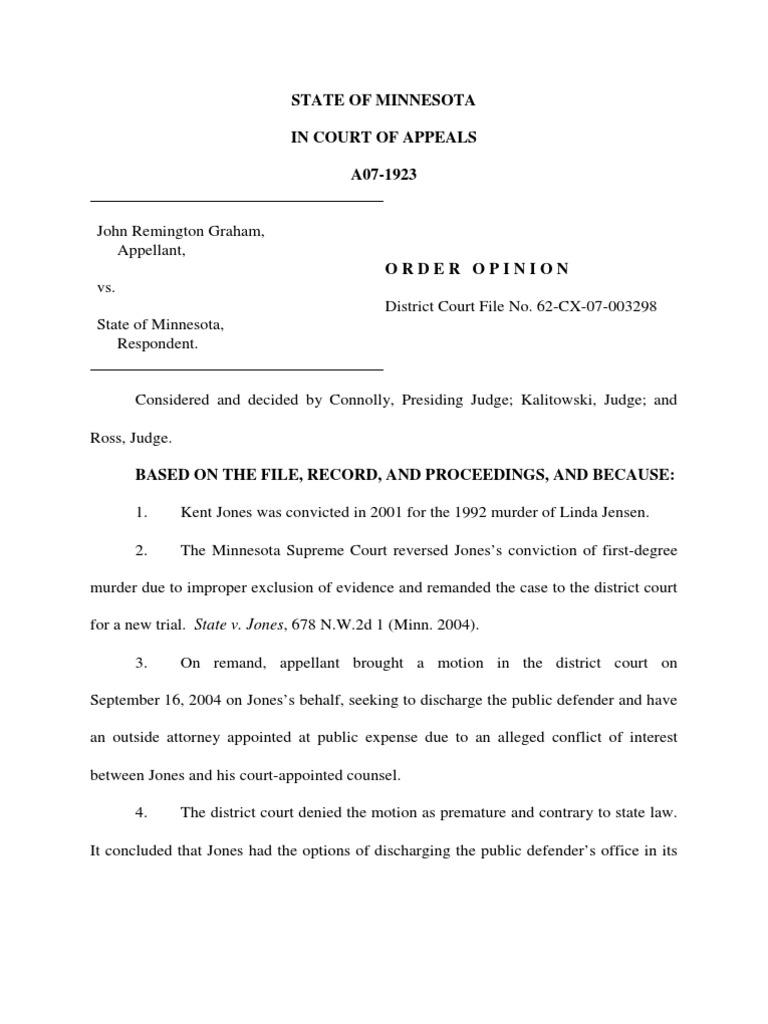 Graham V MNA07-1923 | PDF | Lawsuit | Justice