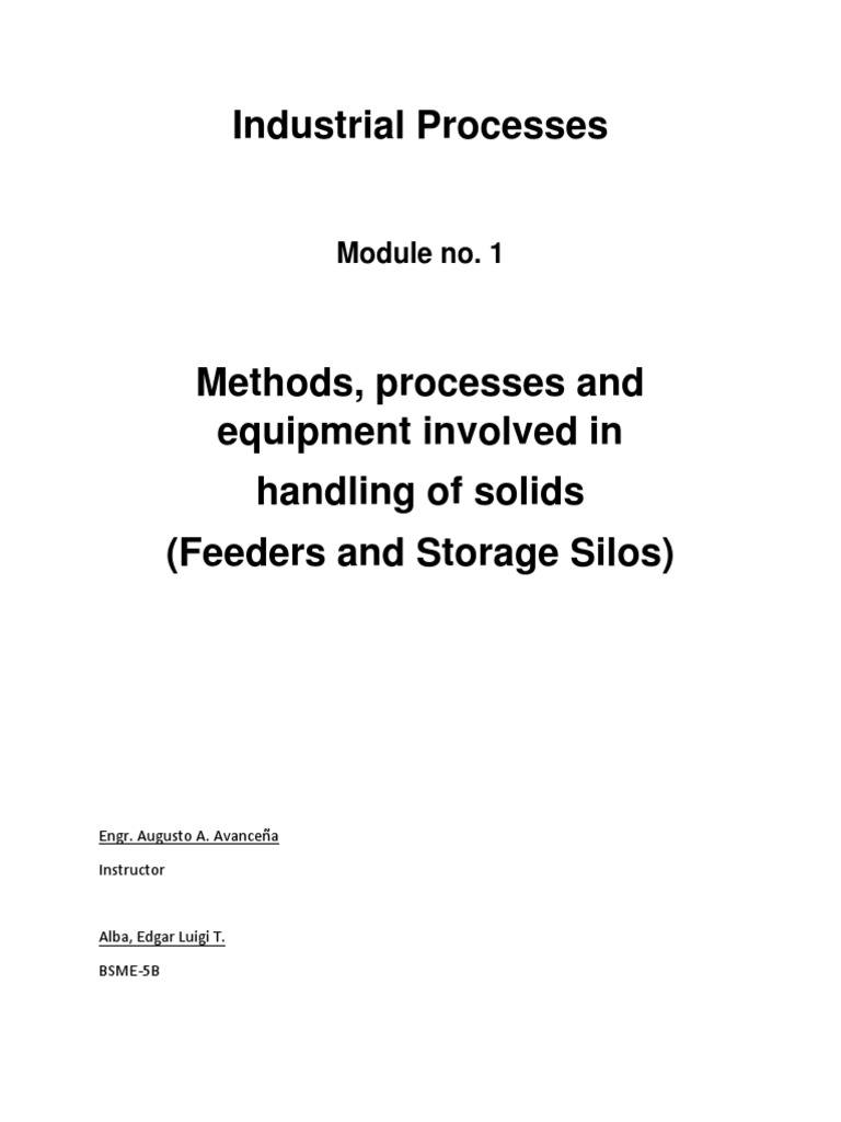 Industrial Process Module No. 1 | PDF | Nature