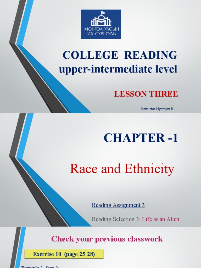 College Reading Upper-Intermediate Level: Lesson Three | PDF | Minority Group | Race (Human ...