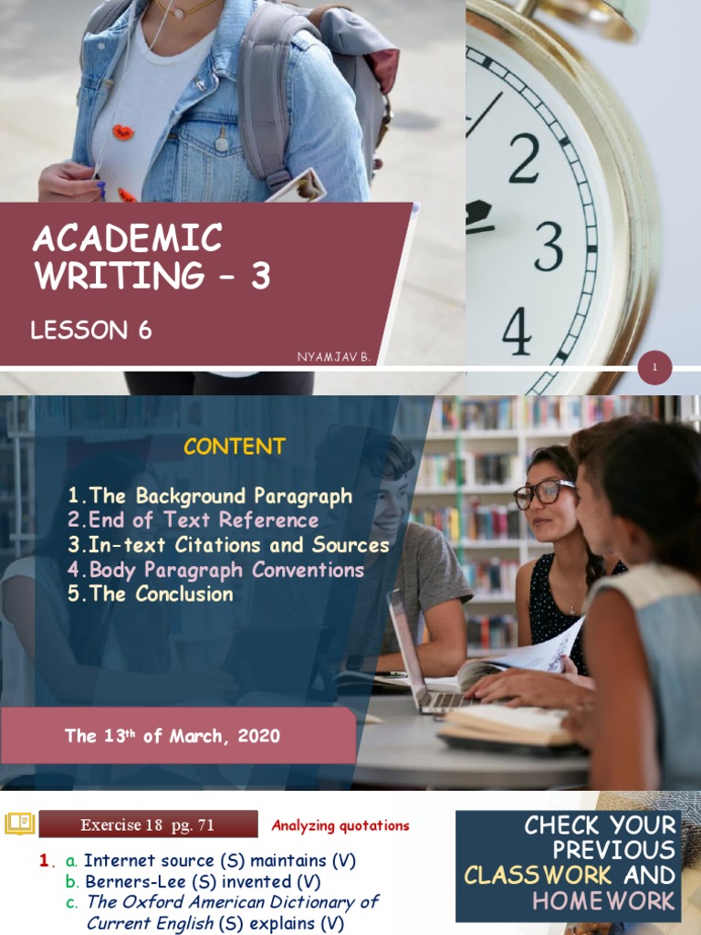 Academic Writing - 3: Lesson 6 | PDF | Essays | Websites