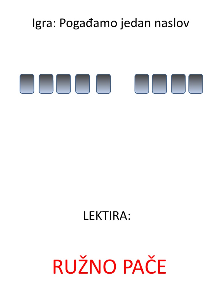 Lektira 2 - Ruzno - Pace | PDF