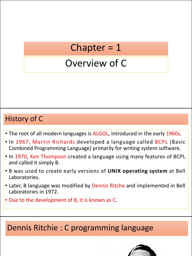 Chapter 1 Overview of C | PDF
