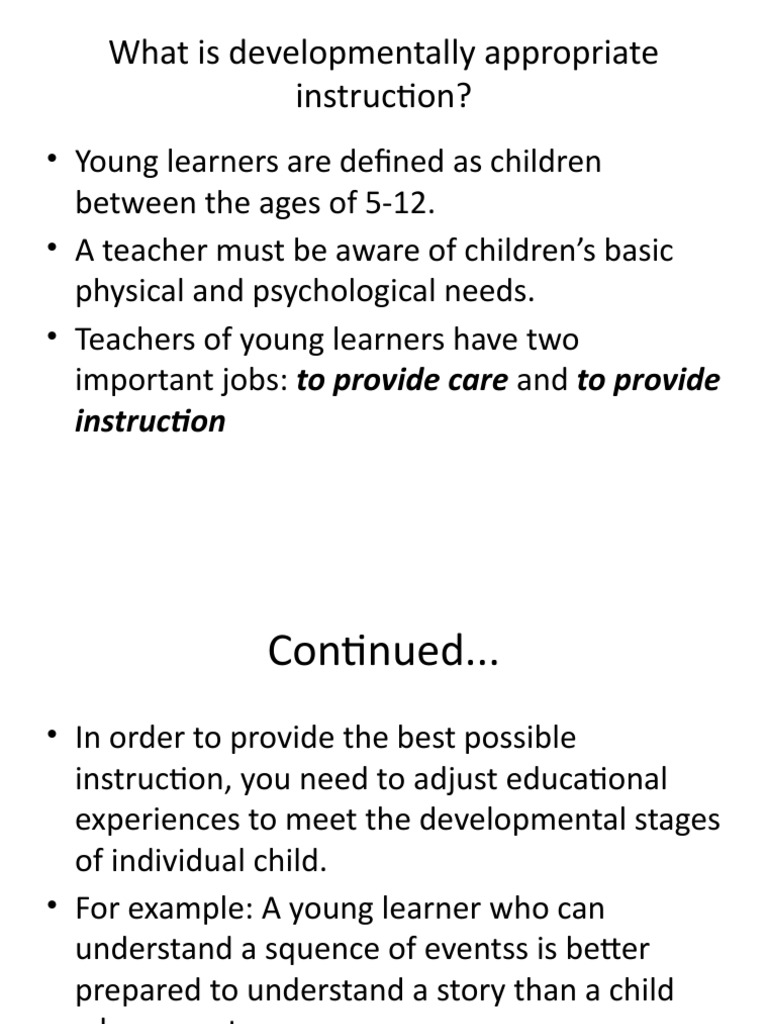 What Is Developmentally Appropriate Instruction? | PDF | Language ...