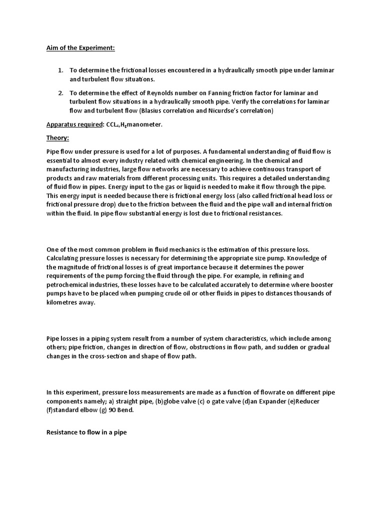 Flow Through Pipes | PDF | Fluid Dynamics | Reynolds Number