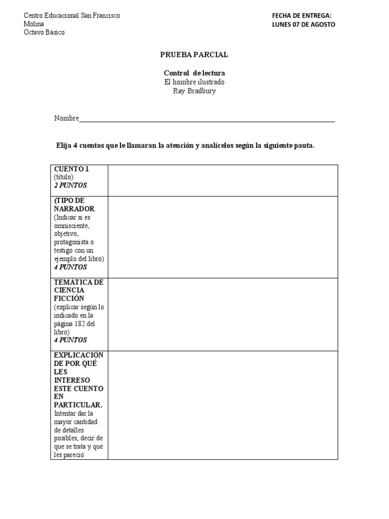 8vo CONTROL DE LECTURA El Hombre Ilustrado | PDF | Science | Ciencia ...