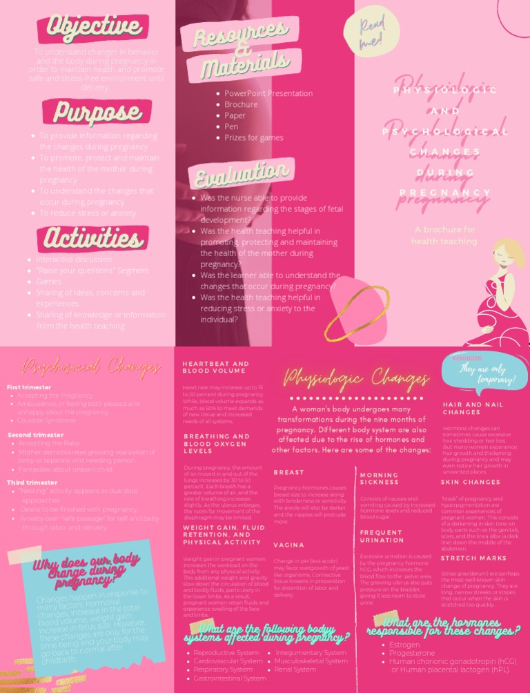 Health Teaching Plan (Brochure) | PDF | Pregnancy | Human Reproduction