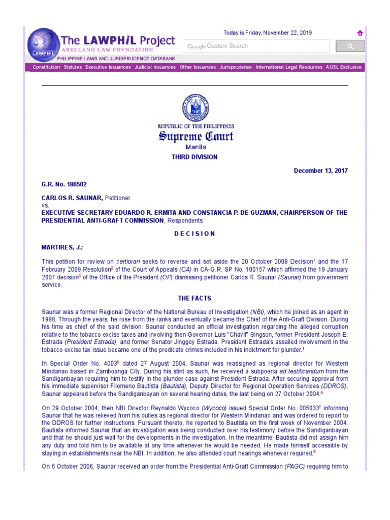 Case 1 G.R. No. 186502 | PDF | Fourteenth Amendment To The United ...