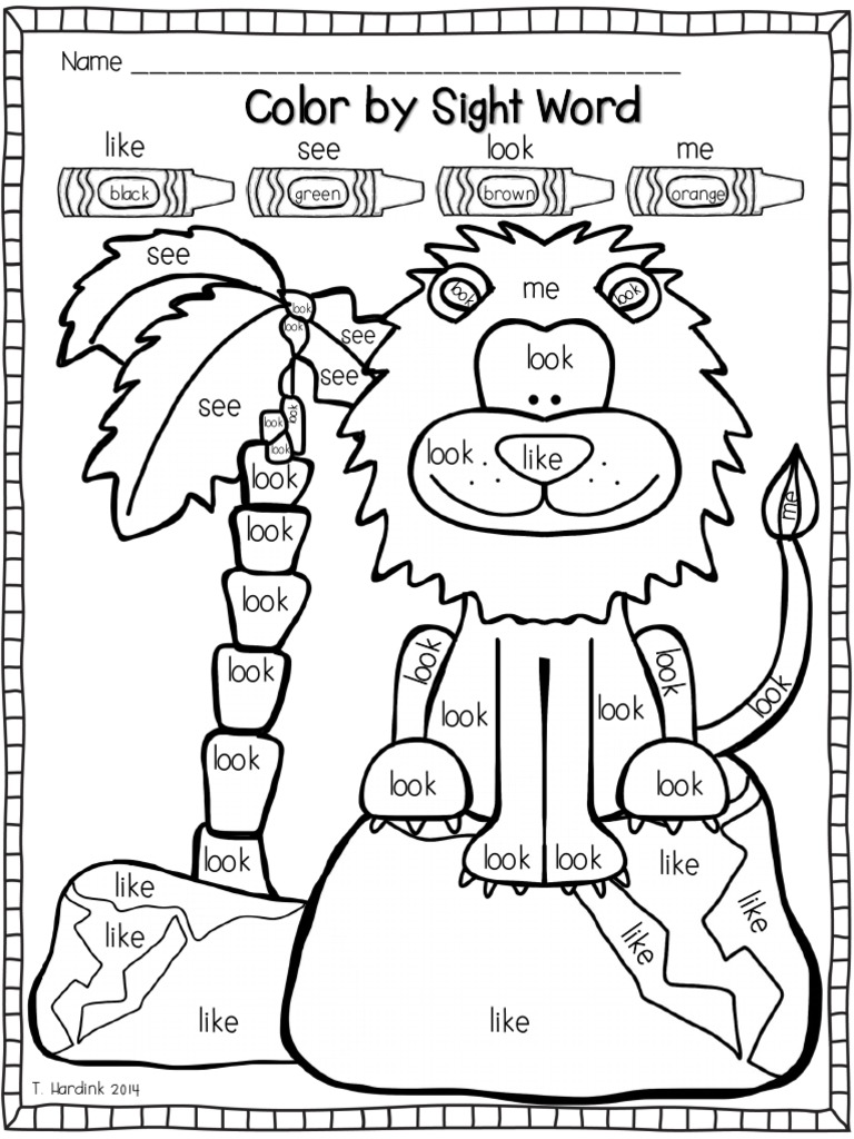 Lion colour by number