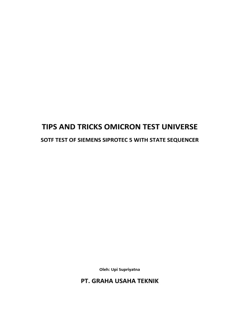 Tips and Tricks Omicron Test Universe - SOTF Test PDF | PDF